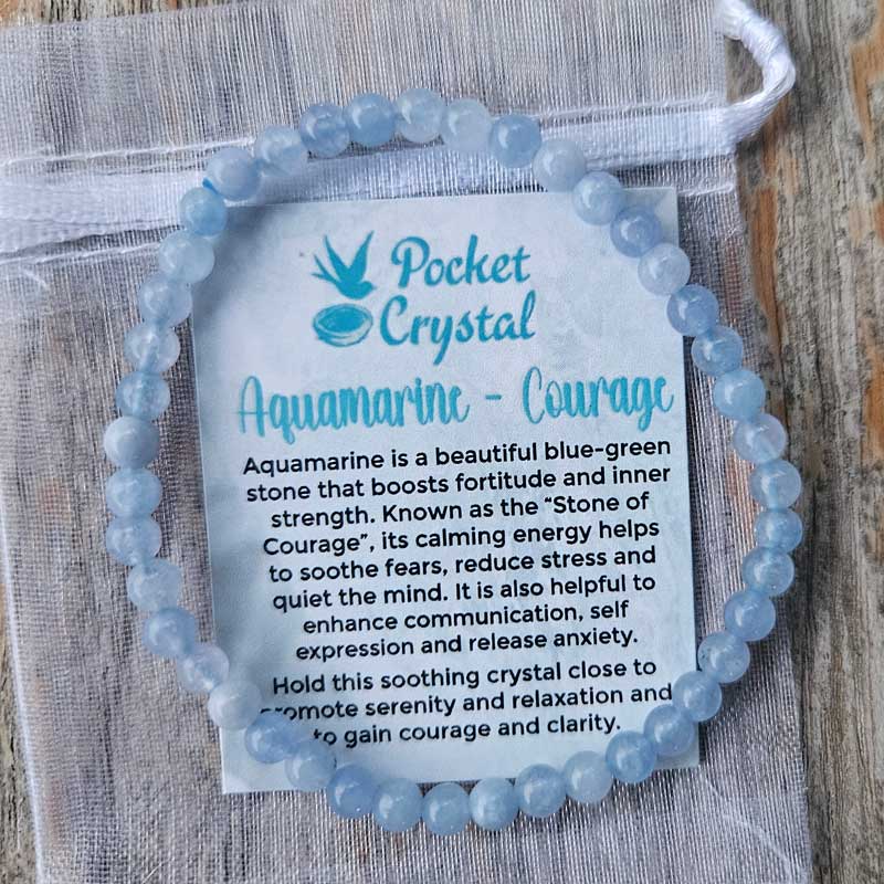 Aquamarine Crystal 8mm Stretch Bracelet - AA Grade – The Chic Nest