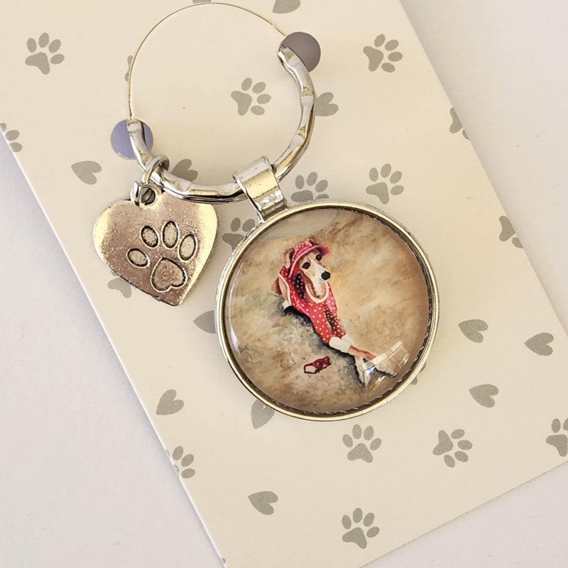 Beach Dogs Key Ring - Greyhound – The Chic Nest
