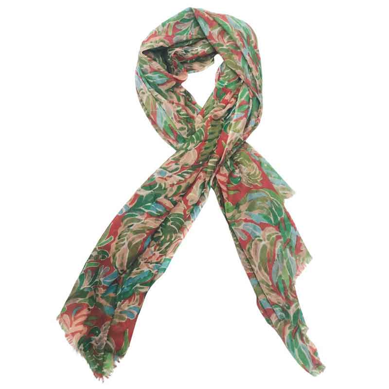Green & Red Floral Cotton Scarf – The Chic Nest
