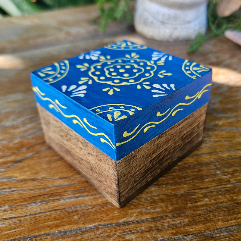 Royal Blue Mini Wood Box - Handpainted – The Chic Nest
