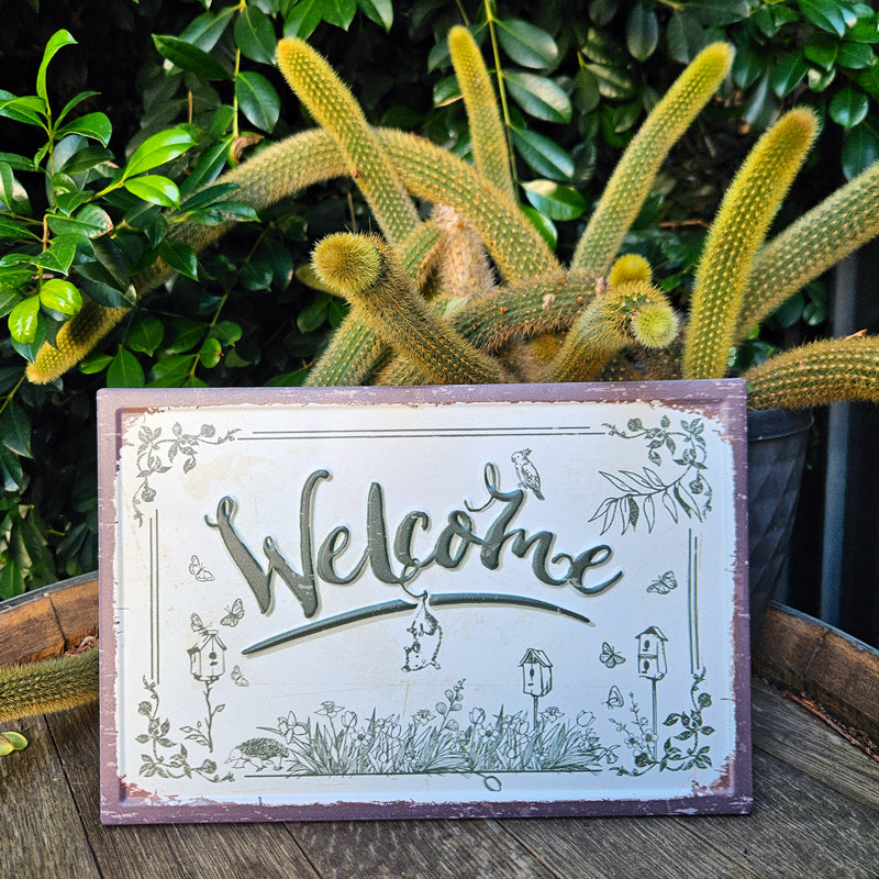 Welcome Garden Sign - Metal – The Chic Nest