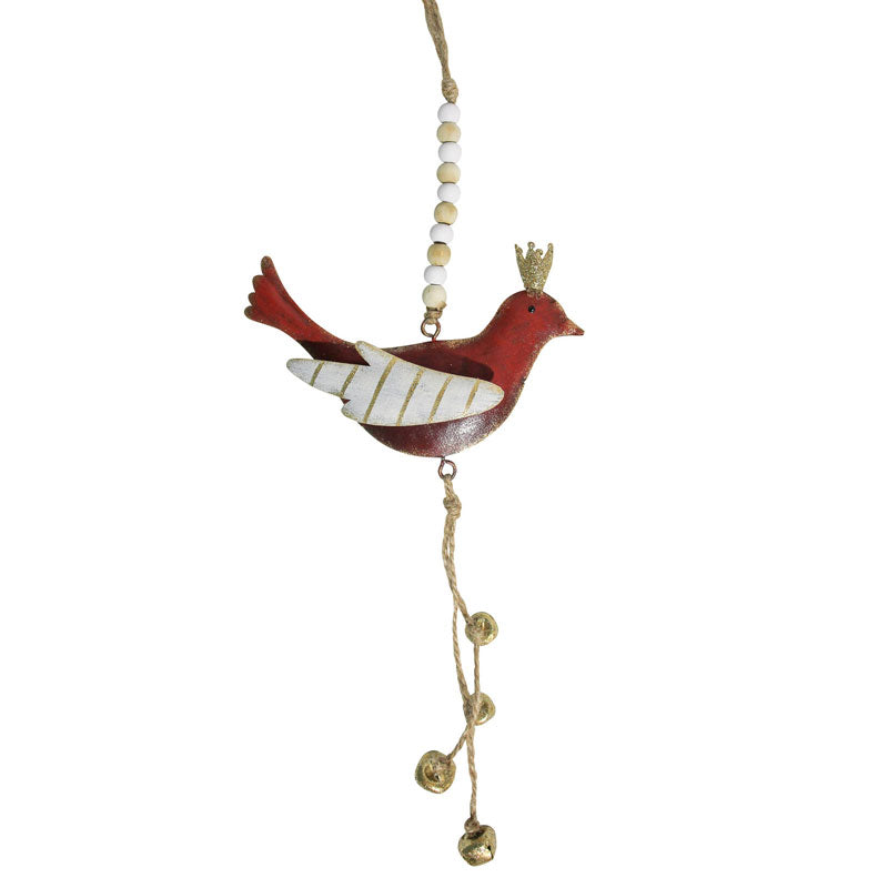 Hanging Red Bird With Bells – The Chic Nest